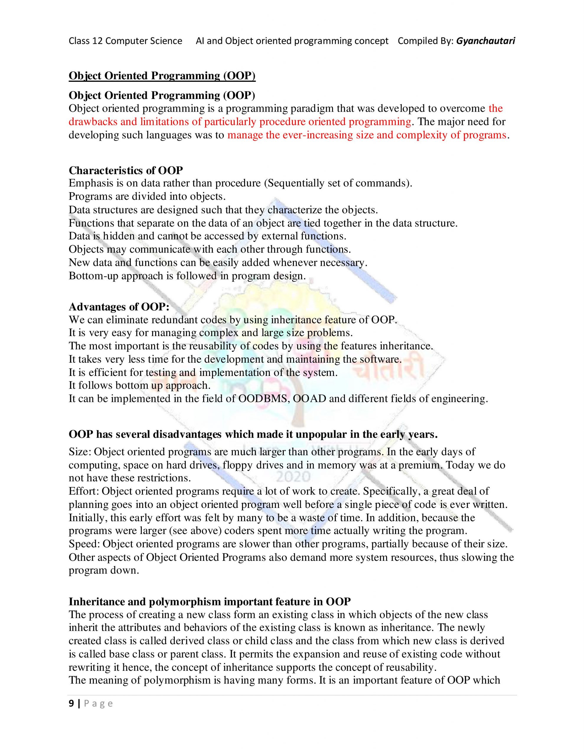 Object-Oriented Programming (OOP) Unit-5 - Education Hub Gyanchautari