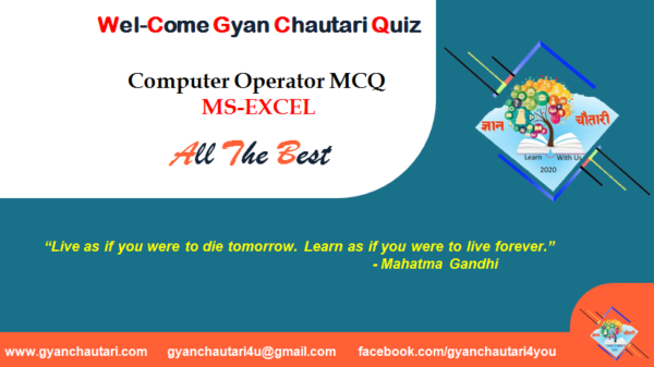 Multiple Choice Question on Microsoft Excel | Computer Operator ...